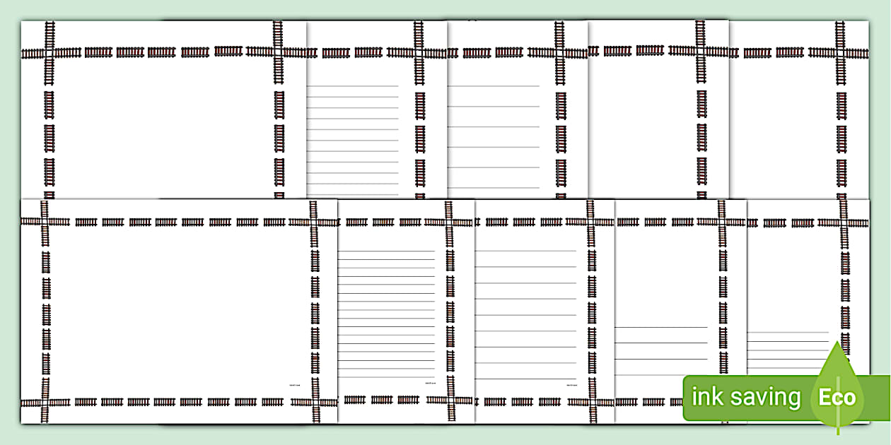 Railway Track Page Border (teacher made) - Twinkl
