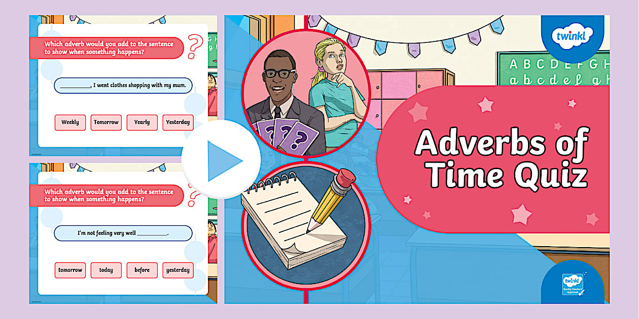 Using Adverbs of Time SPaG Grammar PowerPoint Quiz - Twinkl