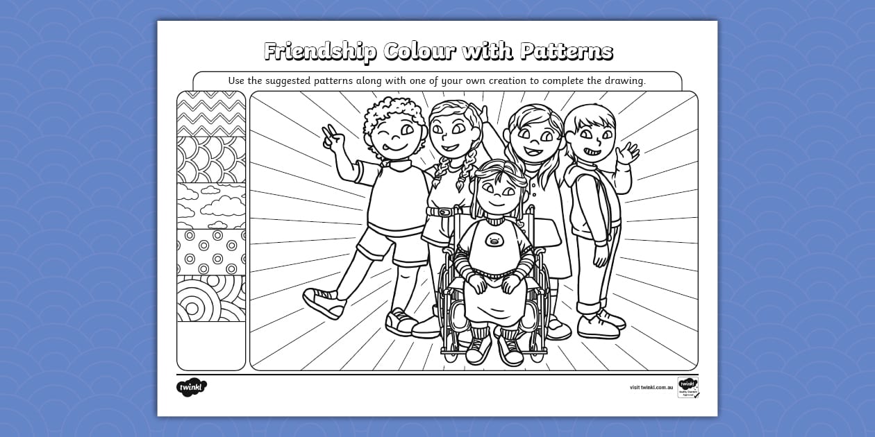 Friendship Colour with Patterns Activity