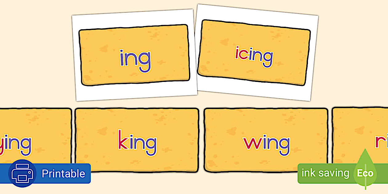 Grade 2 Phonics: ing Word Wall Cards (teacher made) - Twinkl
