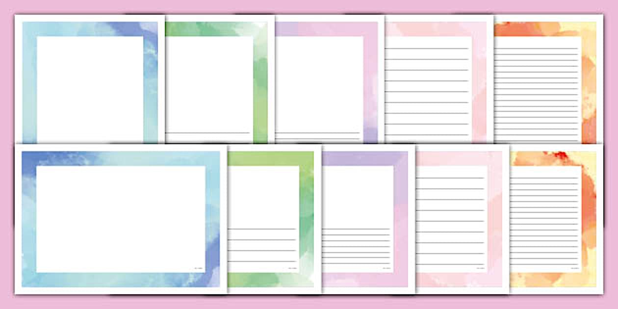 Editable Watercolour Page Borders Pack (teacher made)
