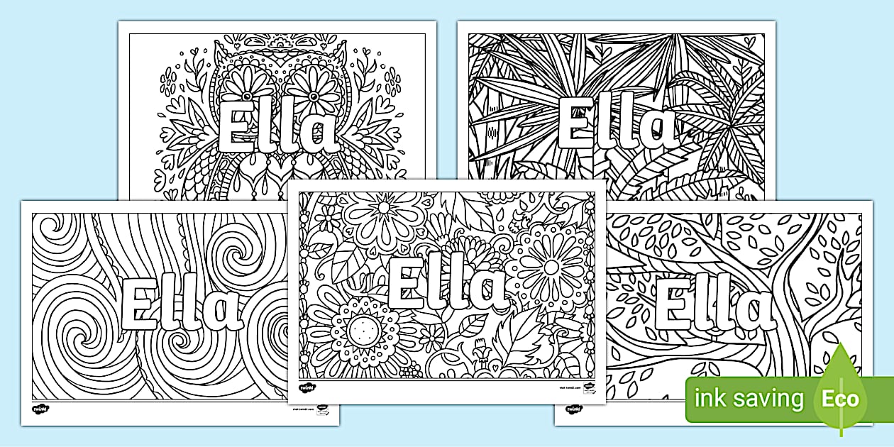 Ella Mindfulness Name Colouring Activity | Twinkl | KS1