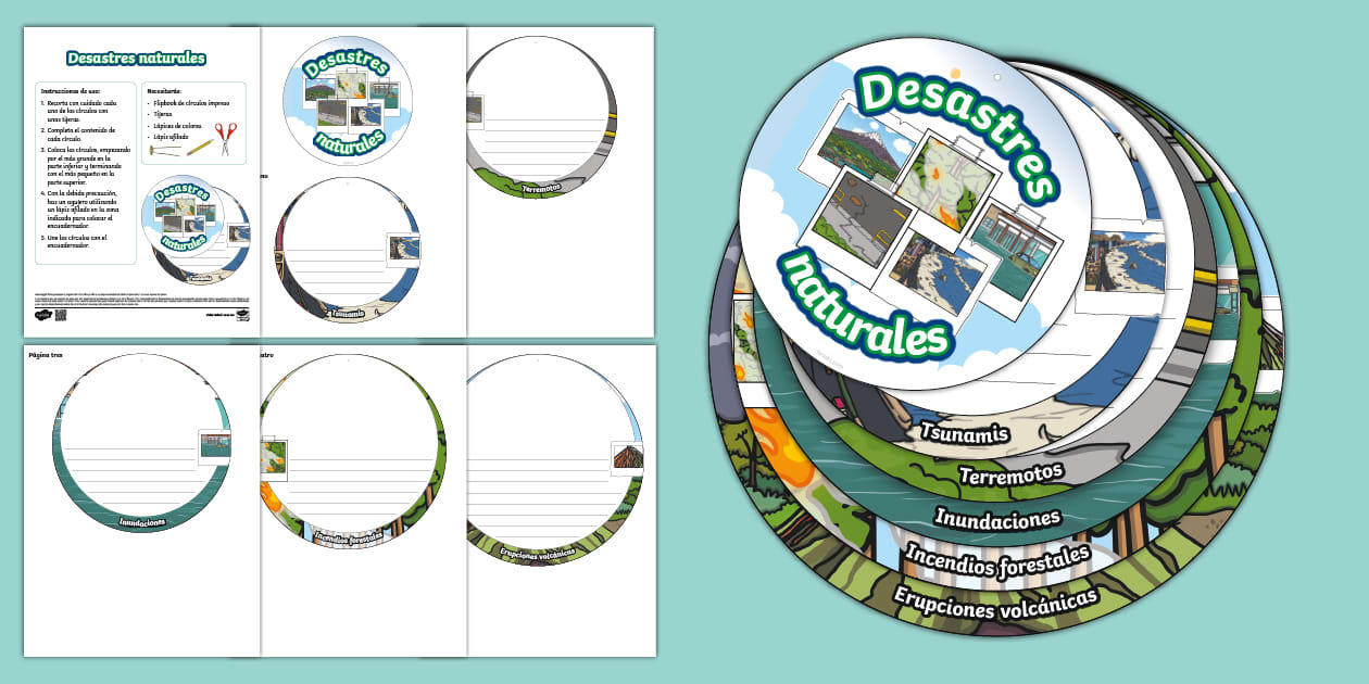 Flipbook: desastres naturales (teacher made) - Twinkl