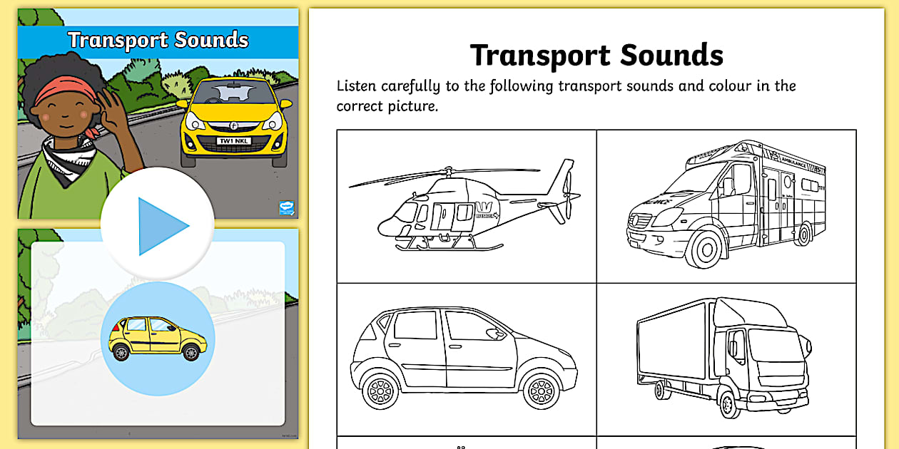 Junior and Senior Infants Transport Sounds Activity Pack