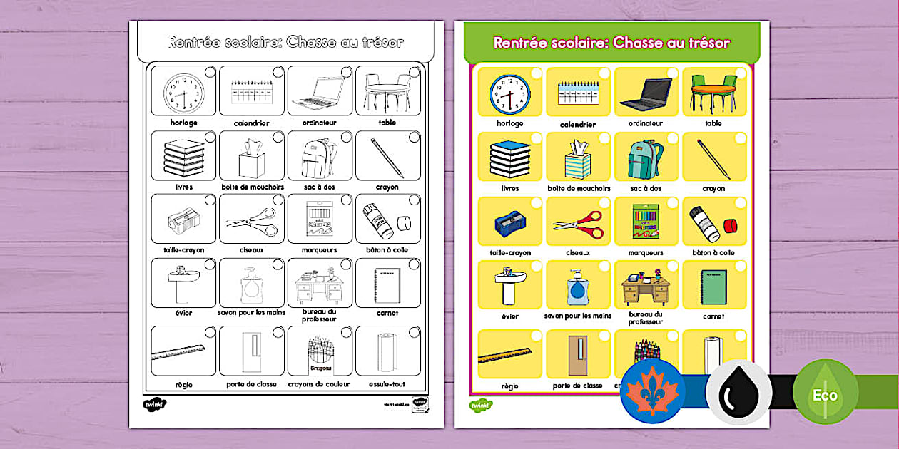 Back to School Scavenger Hunt French (Teacher-Made) - Twinkl