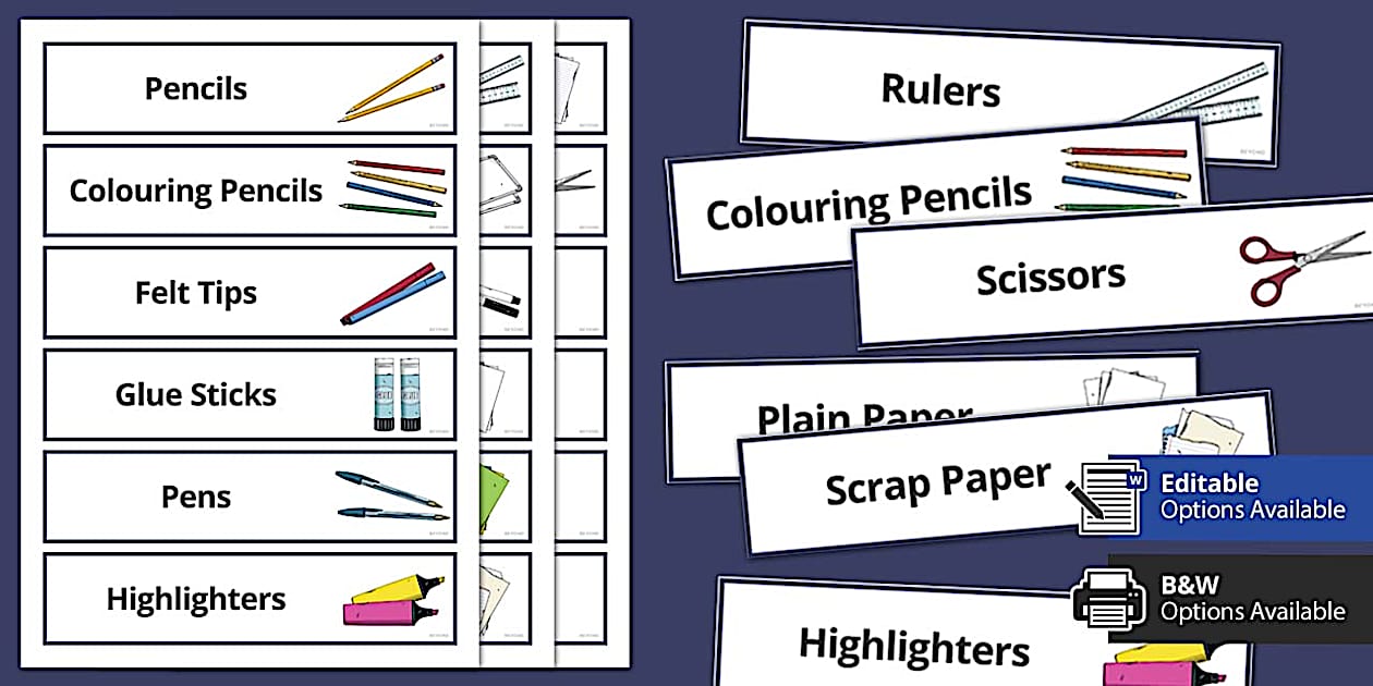 Secondary Equipment Drawer Labels (professor feito) - Twinkl