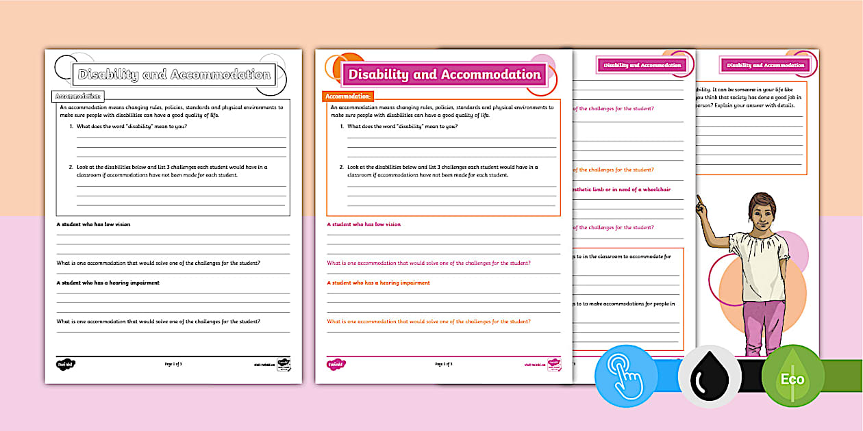 Disability and Accommodation Question Activity - Twinkl