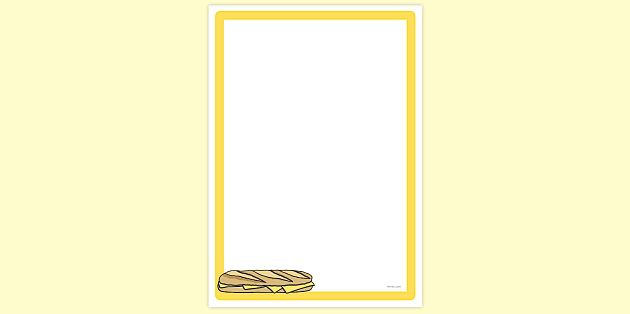 Simple Blank Cheese Sandwich Page Border | Page Borders