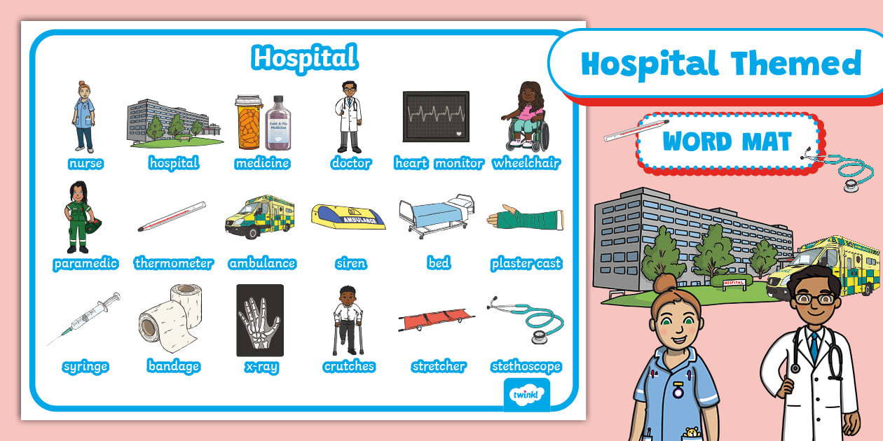 Hospital Vocabulary Mat - ESL Hospital Resources