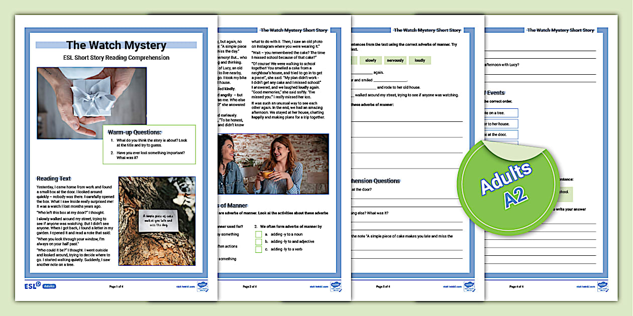 ESL The Watch Mystery Short Story [Adults, A2] - Twinkl