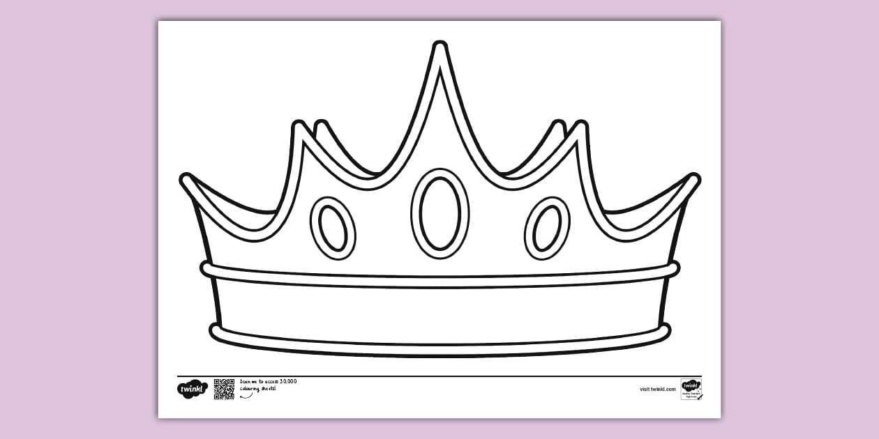 Crown Colouring Sheet - Primary Resources (teacher made)