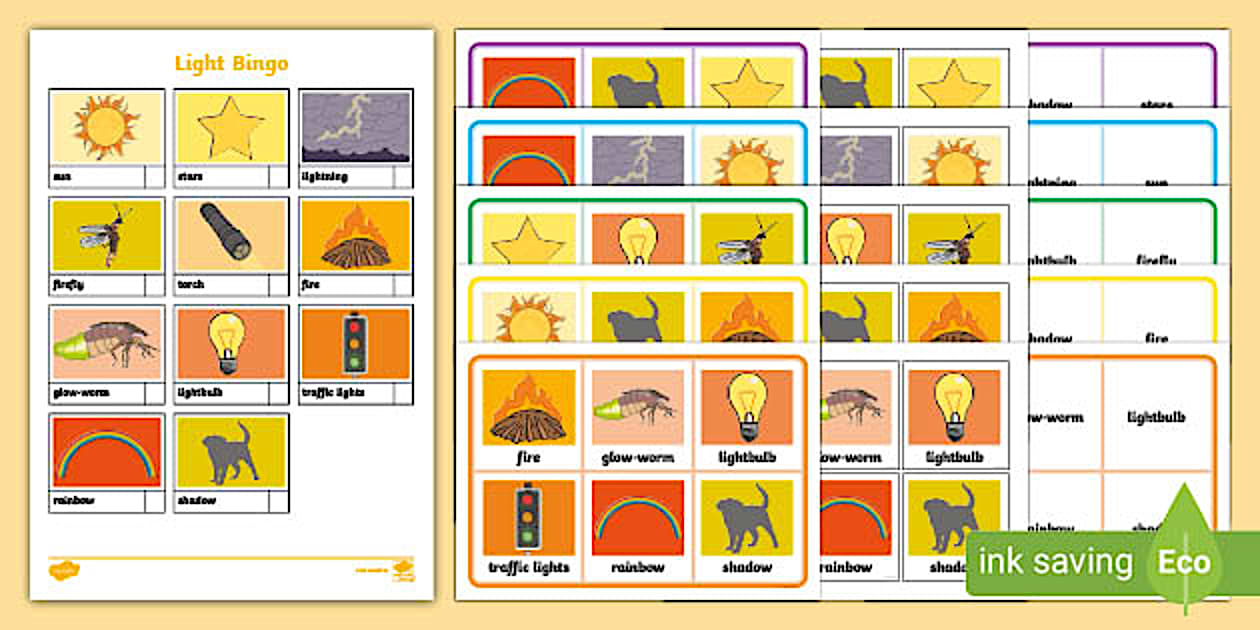 Light Bingo Game (teacher made) - Twinkl