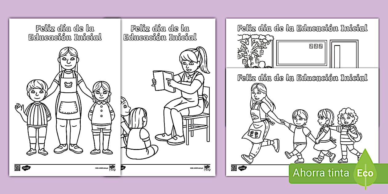 FREE! - Fichas: Feliz Día de la Educación Inicial para colorear