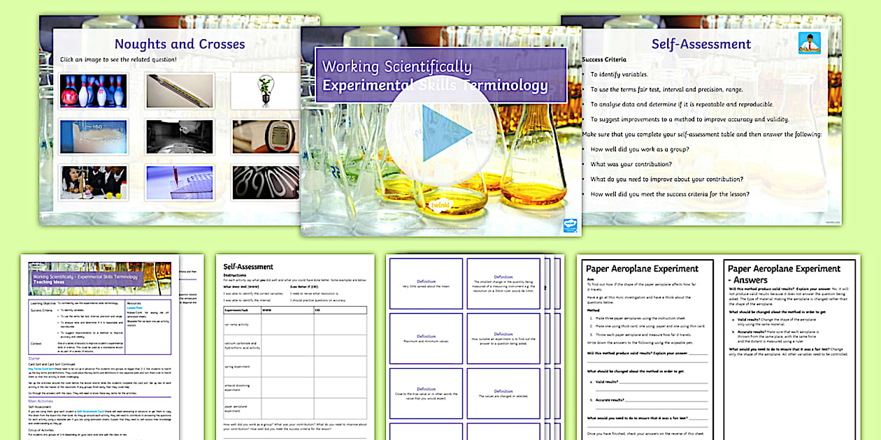 Working Scientifically Lesson 6: Experimental Skills Key Terminology