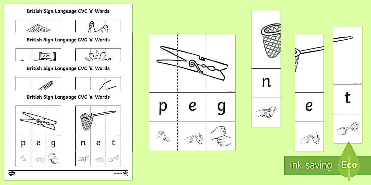 British Sign Language CVC 'e' Words Jigsaw (teacher made)