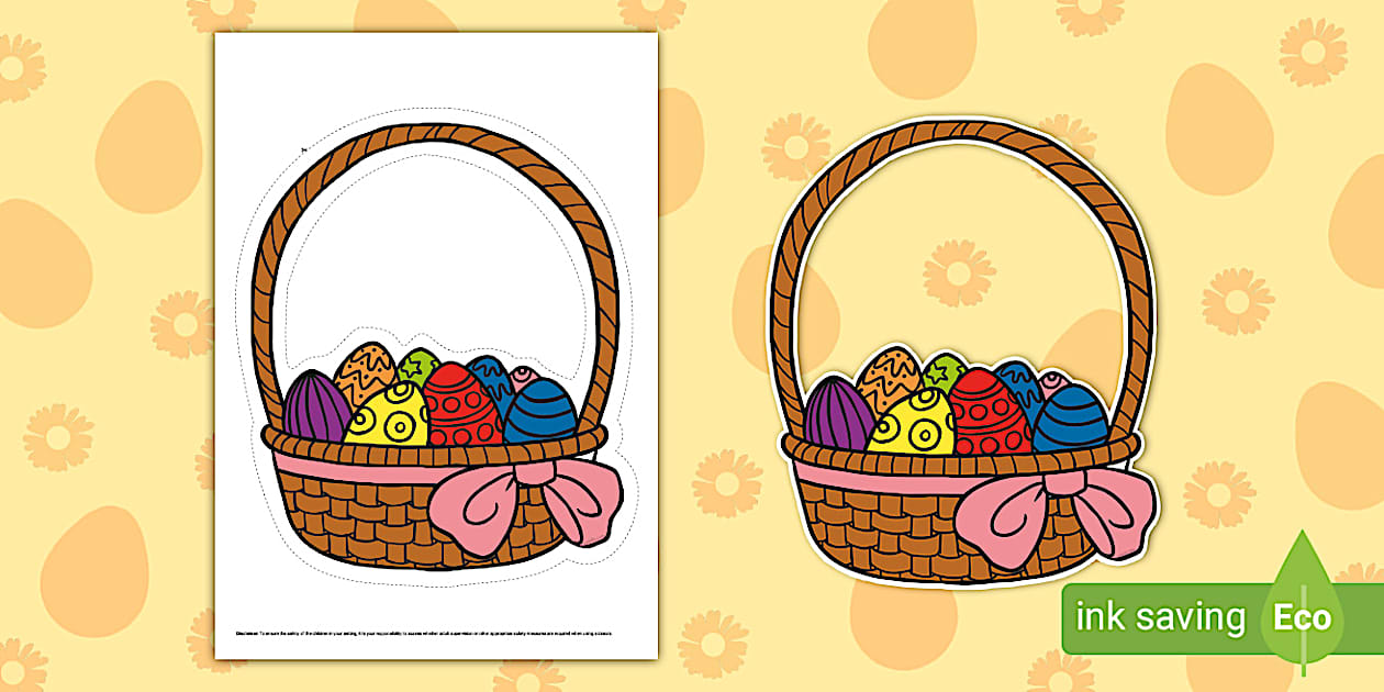 Easter Basket Display Cut-Out (teacher made) - Twinkl