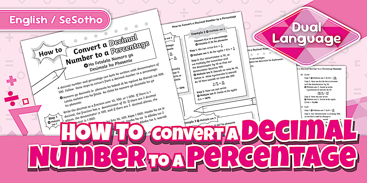 Grade 7 Maths How to Convert a Decimal Number to a Percentage