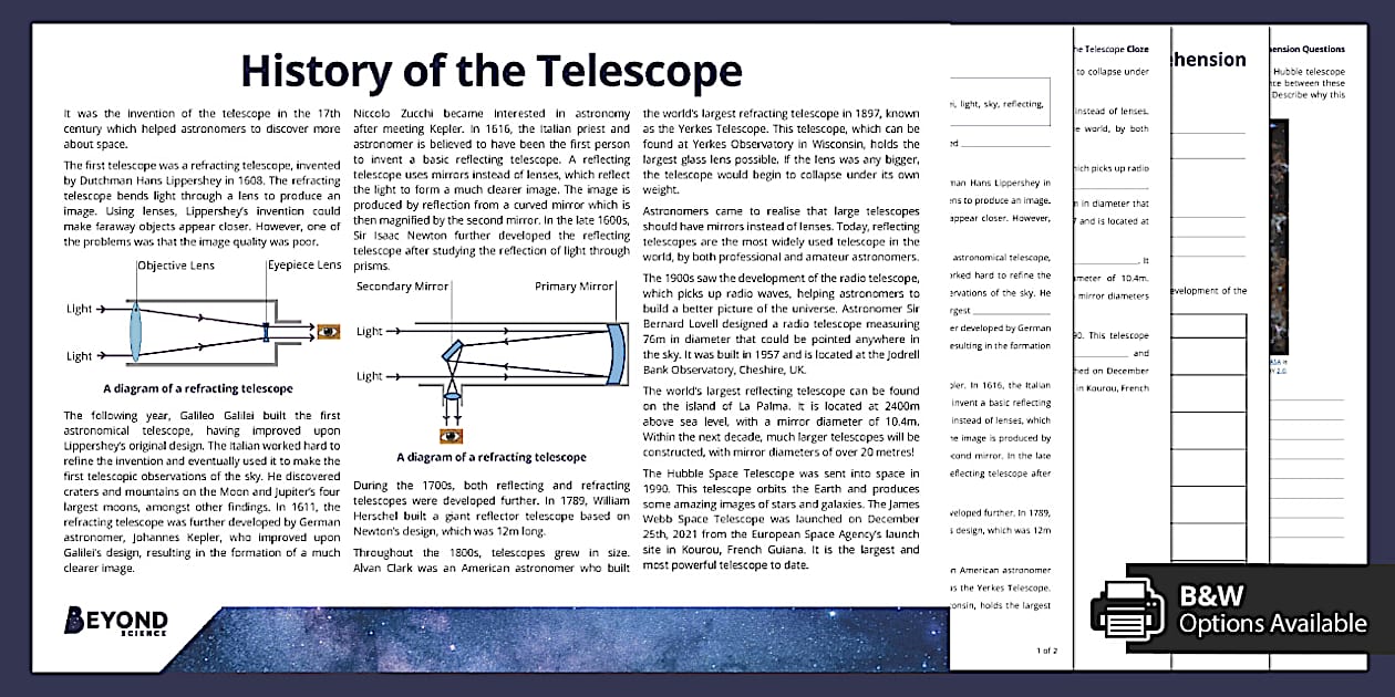History of the Telescope Differentiated Comprehension