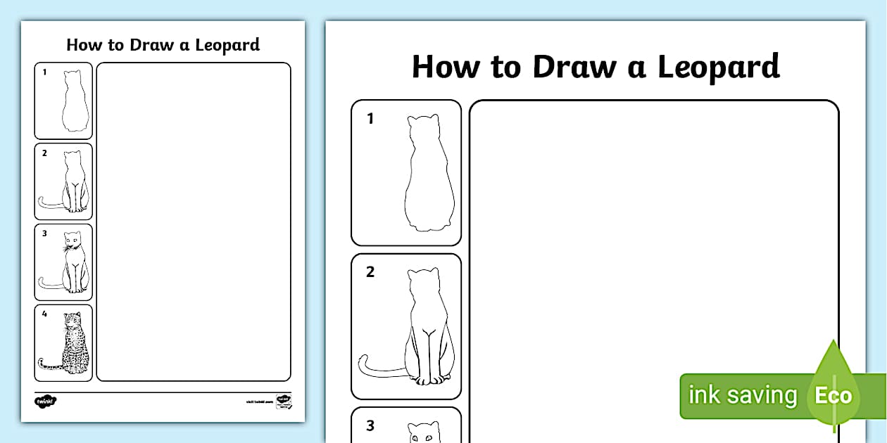 How to Draw a Leopard In Four Steps | Twinkl | KS1 | Art