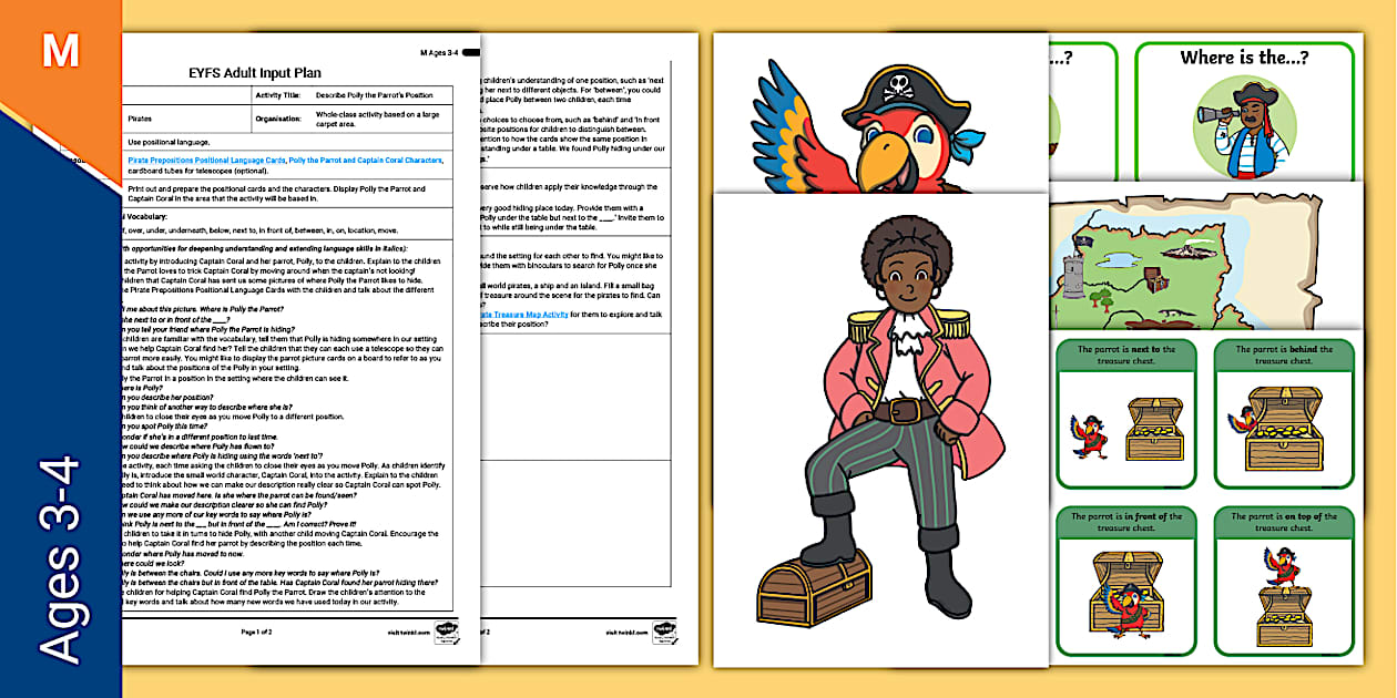 EYFS Polly the Parrot's Position Plan and Resource Pack