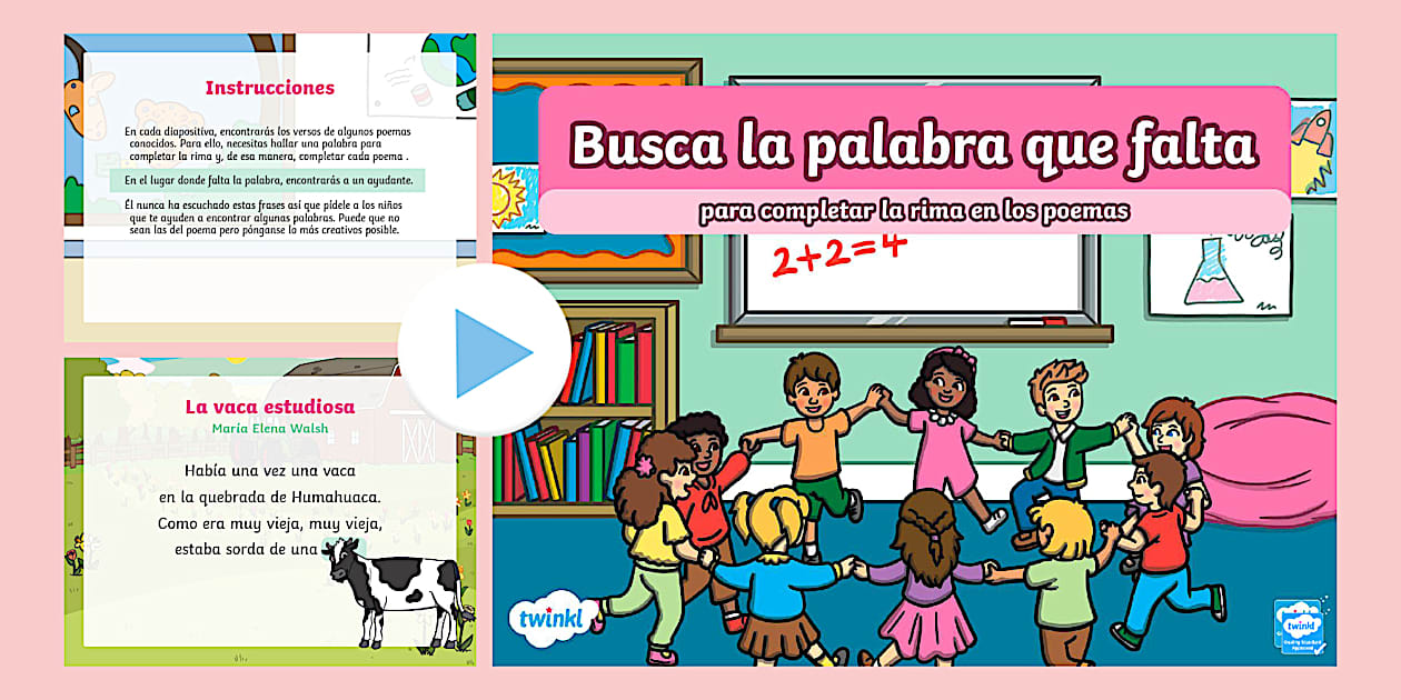 Power Point: Completa la palabra que falta para completar la rima