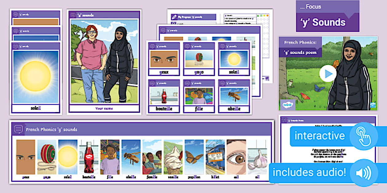👉 French Phonics: Poem, Resource and Display Pack: 'y' sounds