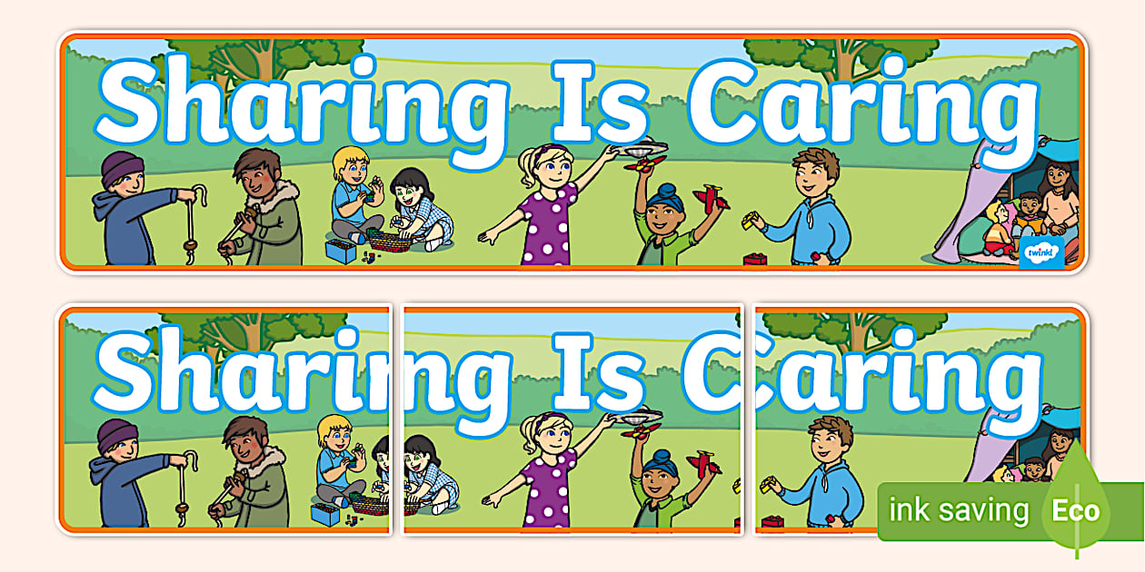 Sharing Is Caring Display Banner (teacher made) - Twinkl