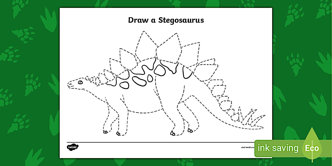 Draw a Stegosaurus Pencil Control Activity (teacher made)