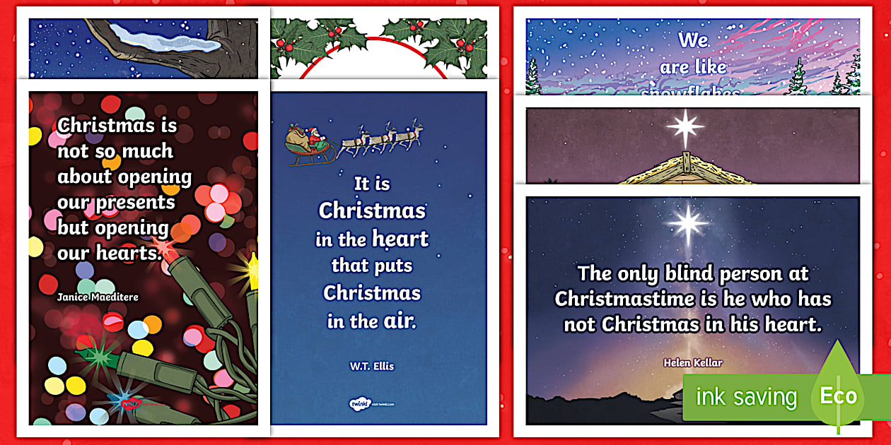 Christmas Inspirational Quotes Display Posters - Twinkl