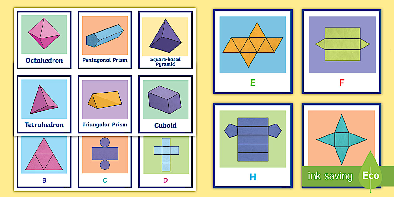 Geometric Nets Interactive Game | 3D Shapes & Nets Match-Up