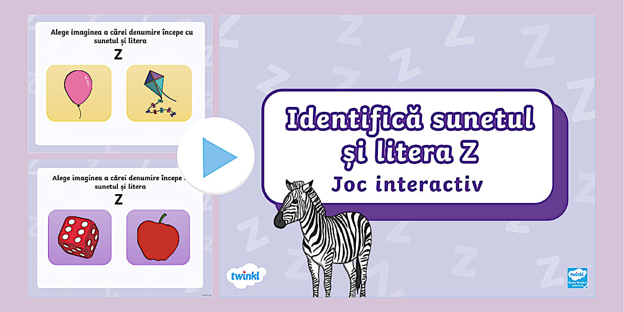 Identifică sunetul și litera Z – Joc interactiv - Twinkl