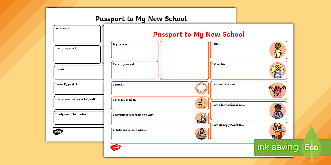 Learner of EAL Passport Template to a New School - Twinkl