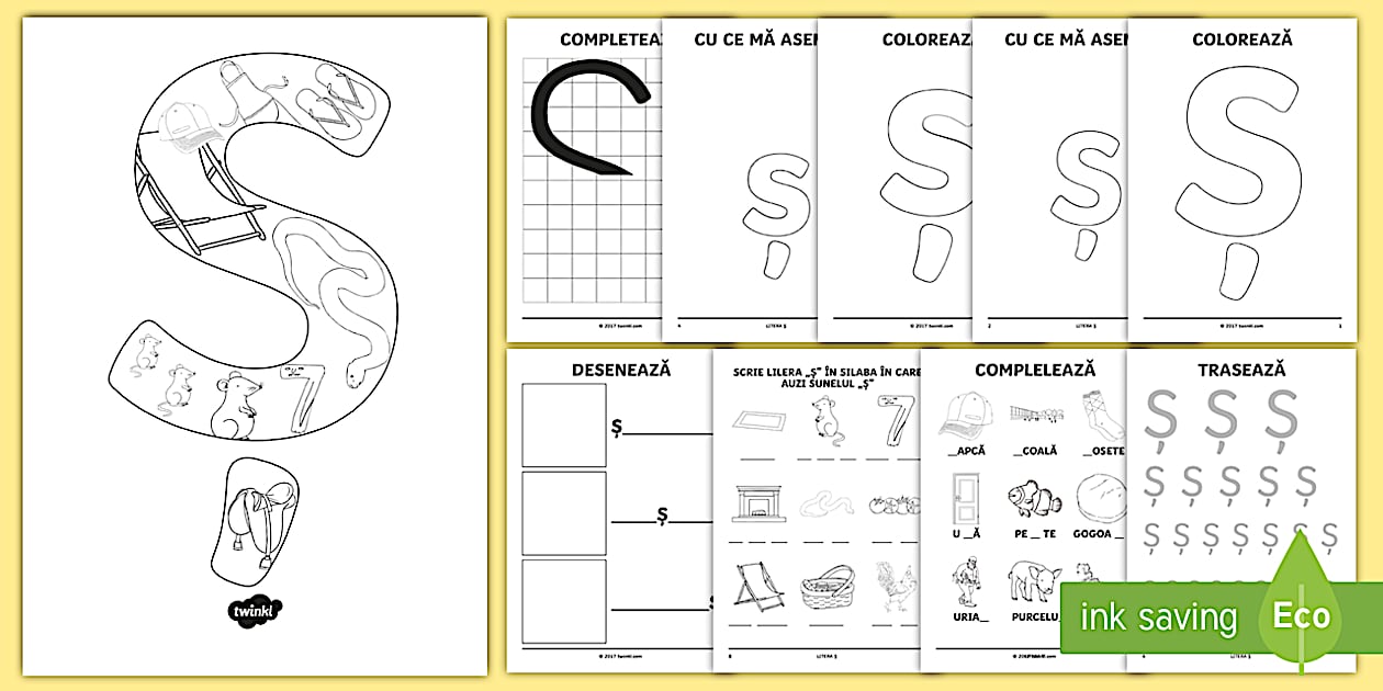 Consolidarea literei Ș - Broșură cu activități - Twinkl