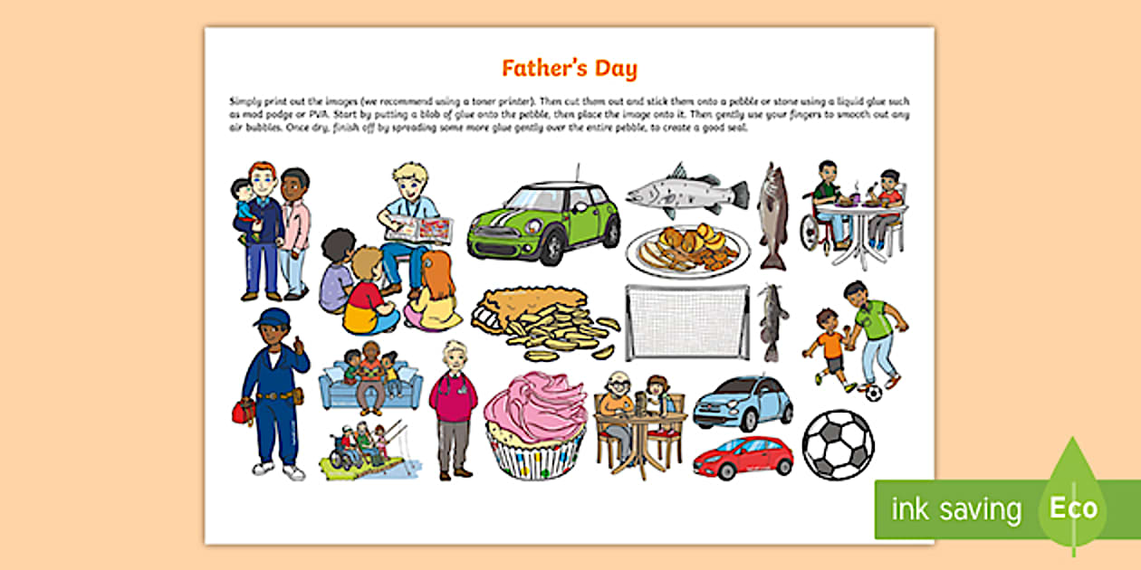 SA Father's Day Story Stone Cut-Outs (teacher made) - Twinkl