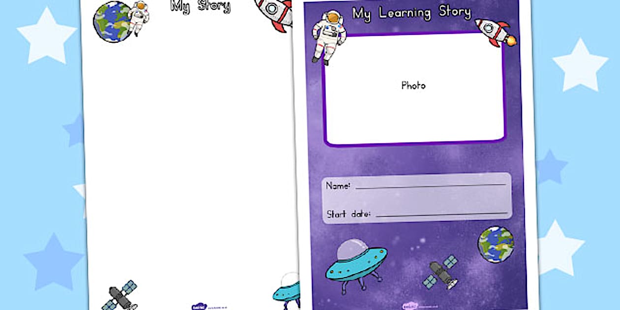 EYFS My Learning Story Front Cover Space Themed - Twinkl