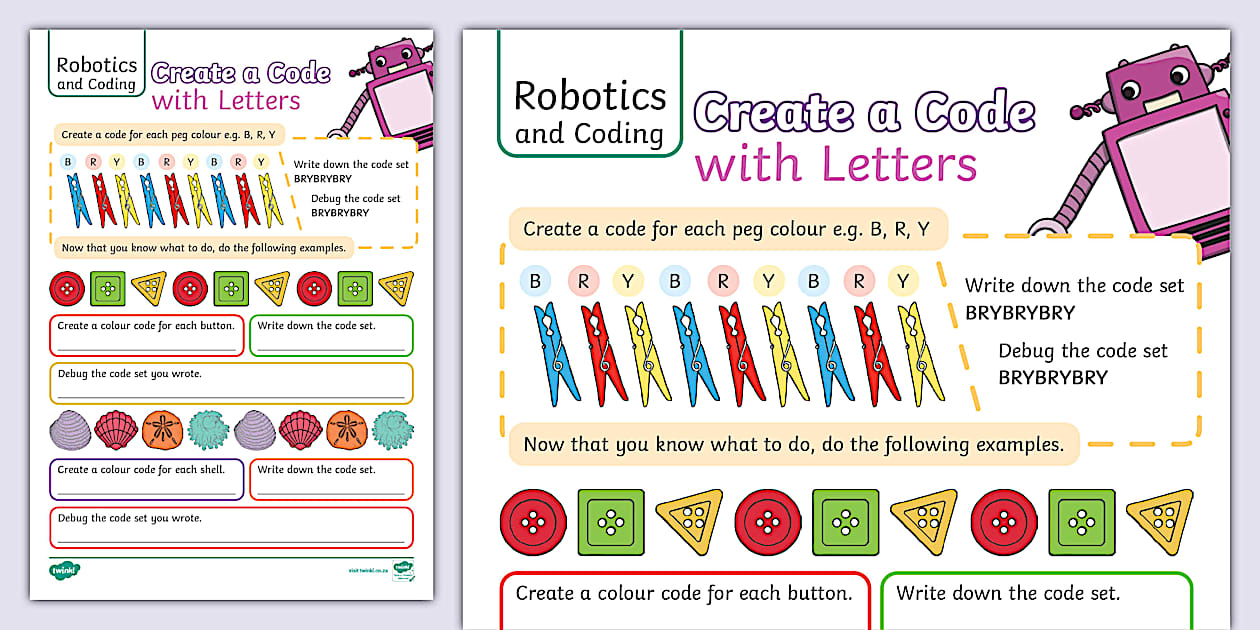 Robotics and Coding Convert a Colour Code to a Letter Code