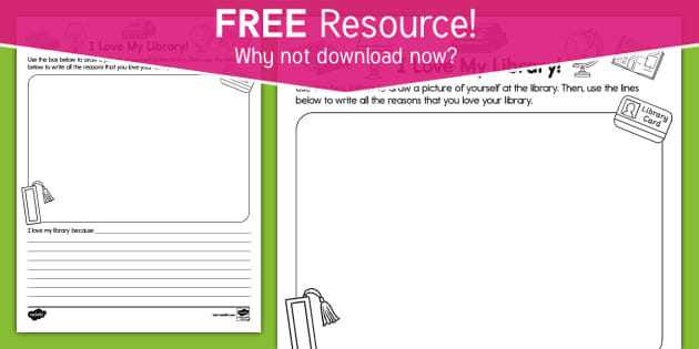 Free I Love My Library Activity | K-2nd Resource | Twinkl
