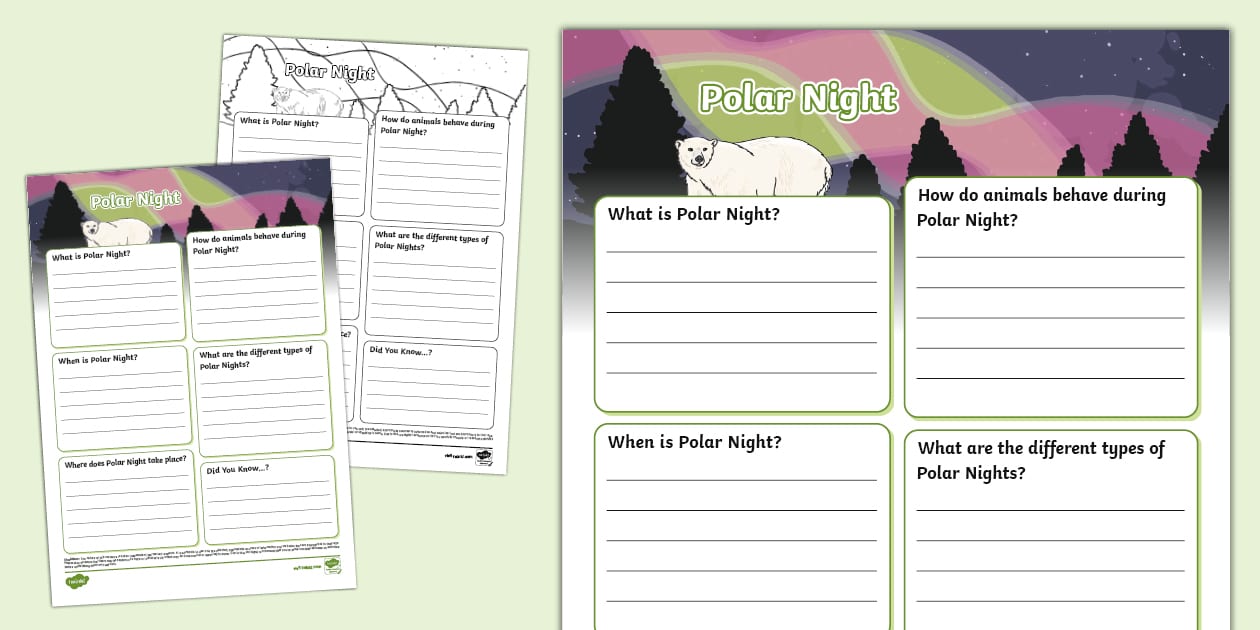Polar Night Fact File Template (Teacher-Made) - Twinkl