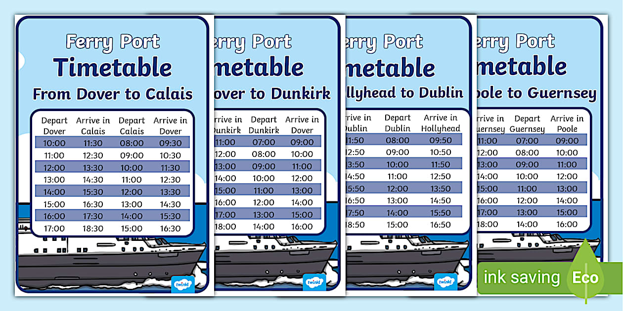 Ferry Port Role Play Timetables-ferry port, role play, timetables, role ...