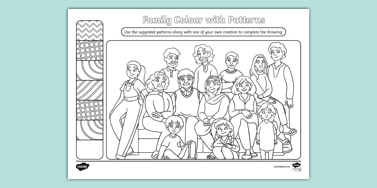 Family Colour With Patterns Activity (teacher made) - Twinkl