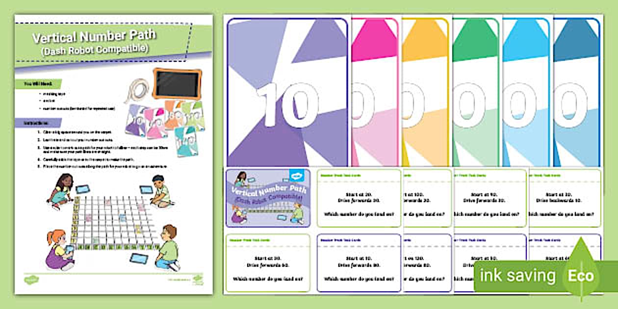 Vertical Number Path (Dash Robot Compatible) - Twinkl