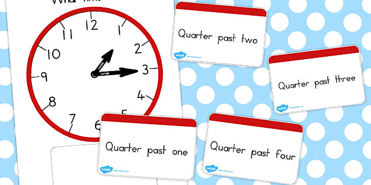 Analogue Clocks Quarter Past Matching