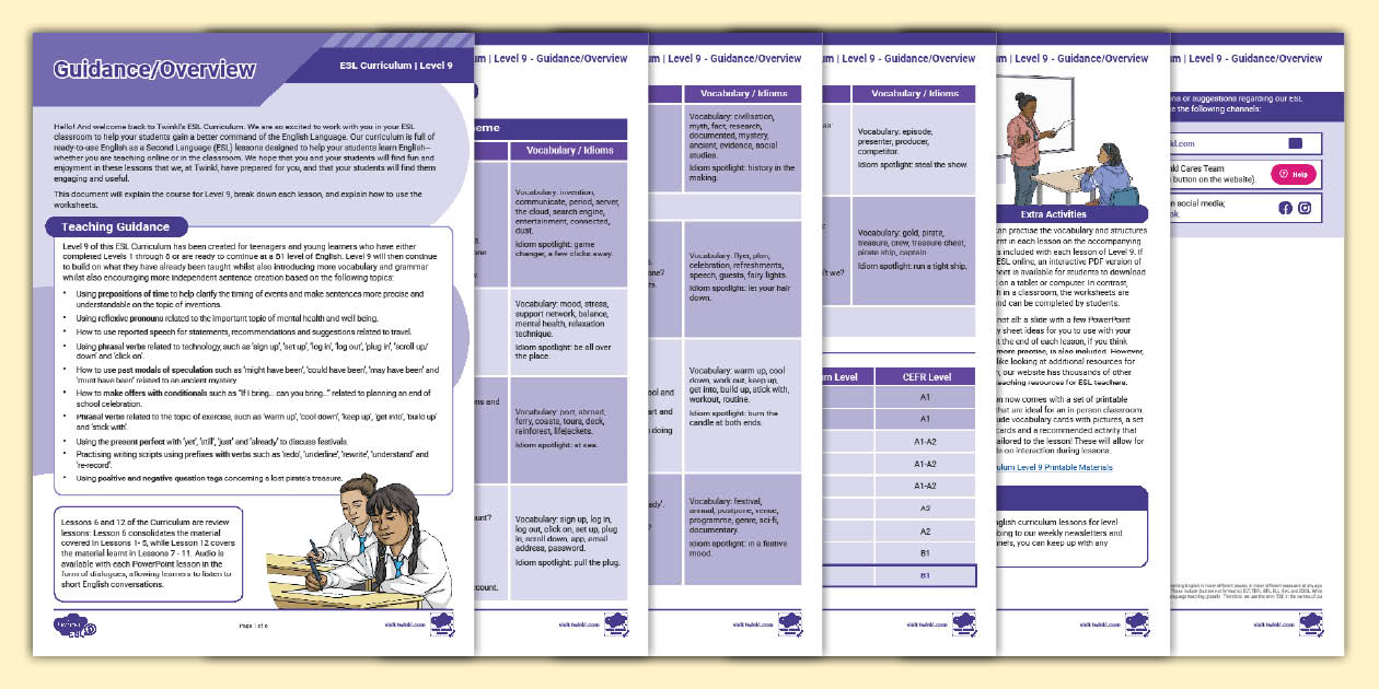 ESL Curriculum Level 9 Guidance/Overview (Teacher-Made)