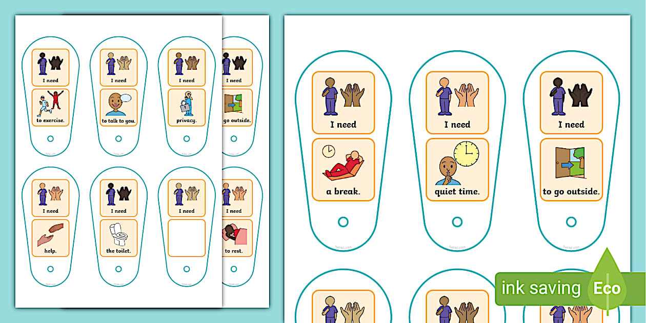 Twinkl Symbols: 'I Need...' Communication Fan (teacher made)