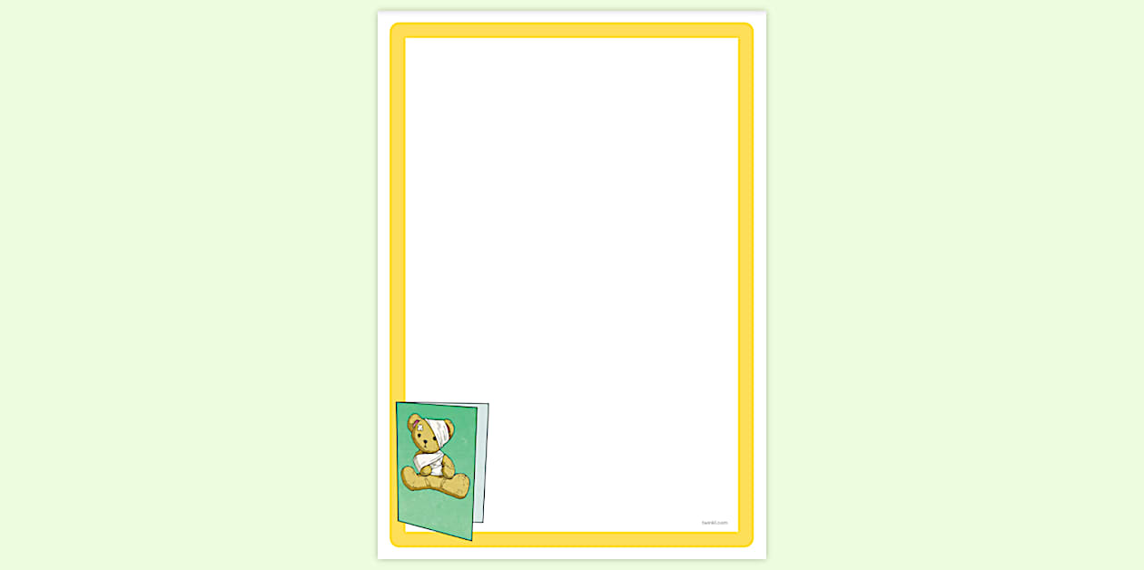 Simple Blank Get Well Card Page Border | Twinkl - Twinkl