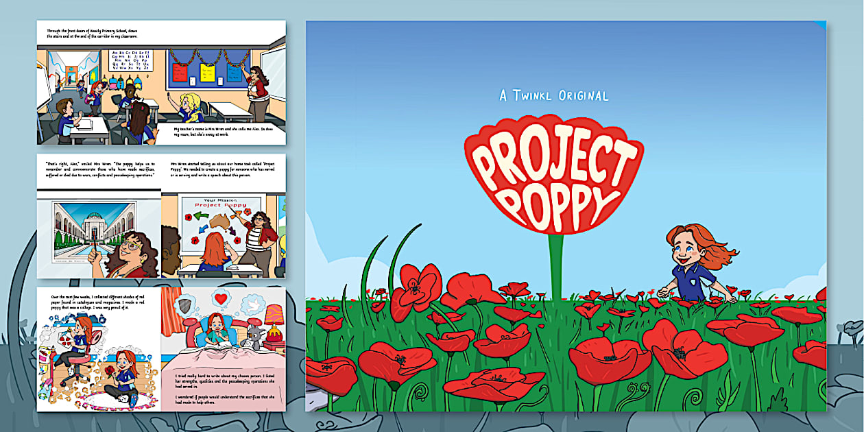Project Poppy Story PowerPoint - Remembrance Day - Twinkl