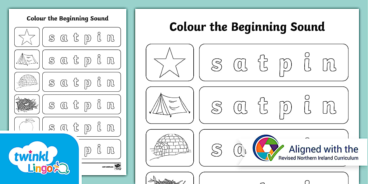 Colour the Beginning Sound SATPIN Activity Sheet | Lingo