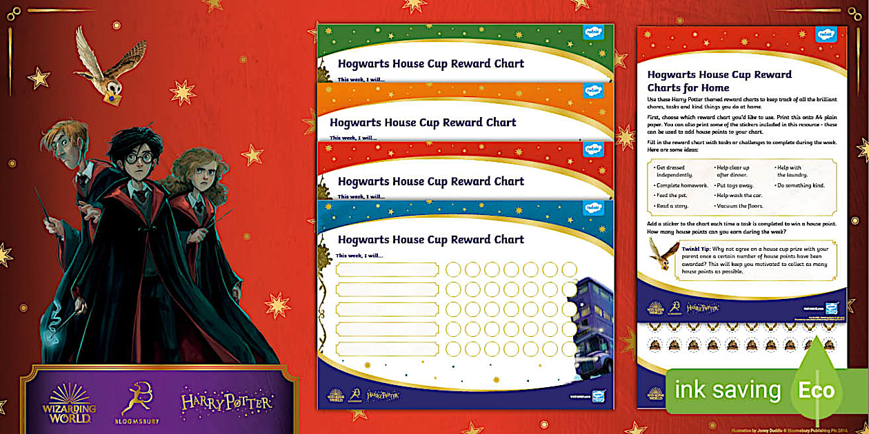 Harry Potter Chore Chart | Hogwarts House Cup | Twinkl