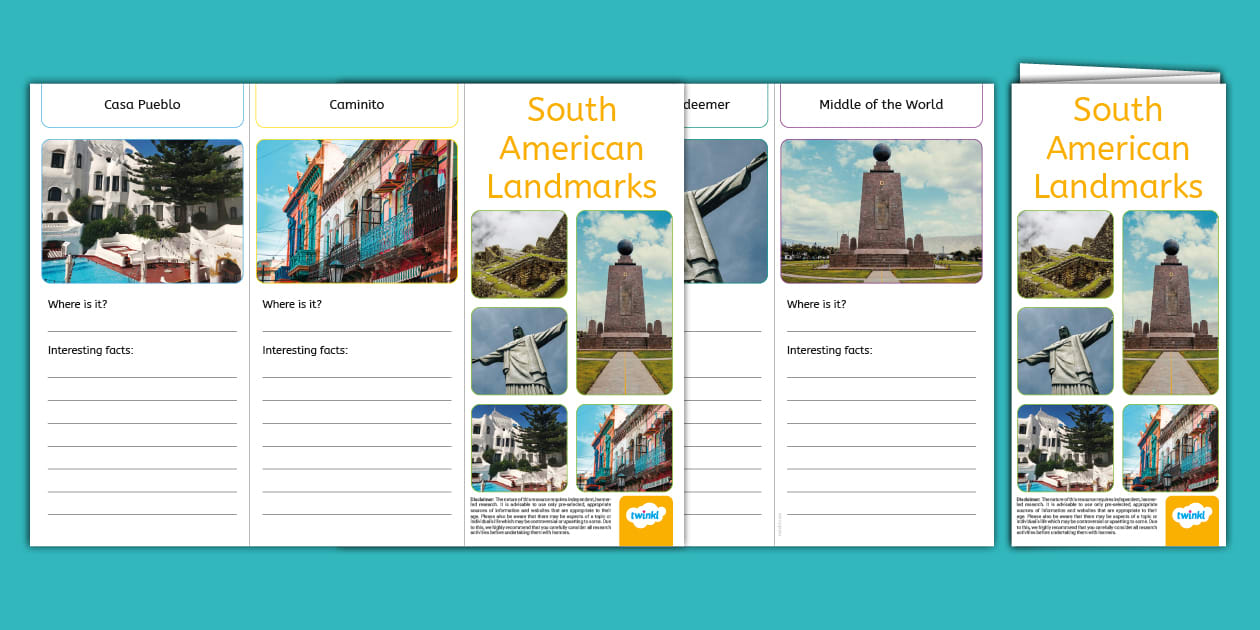 South American Landmarks Leaflet Template (teacher made)