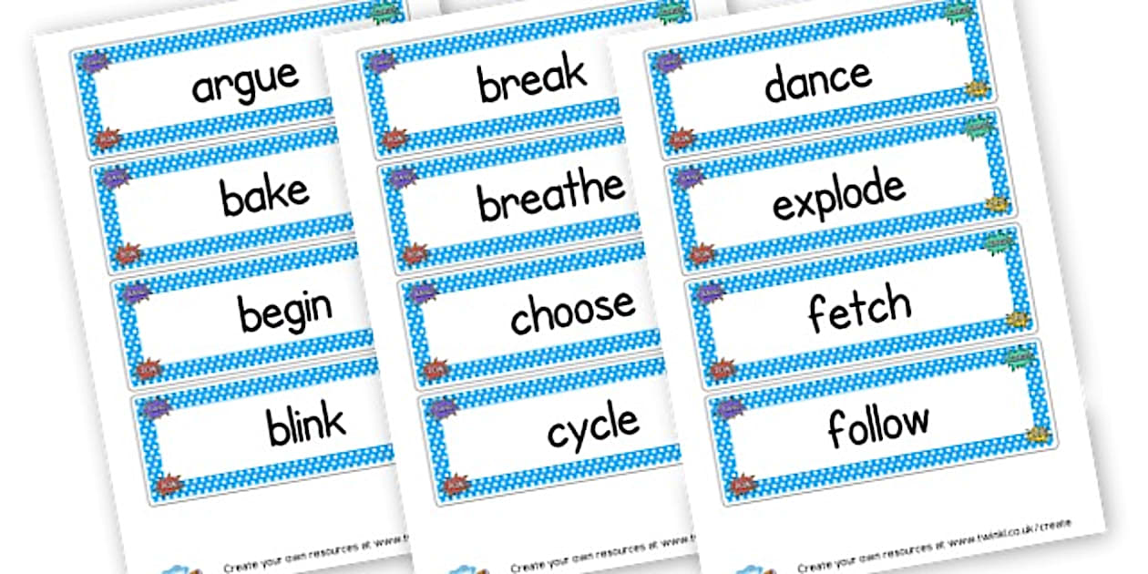Superhero Action Verbs Cards – Superhero Literacy Resources